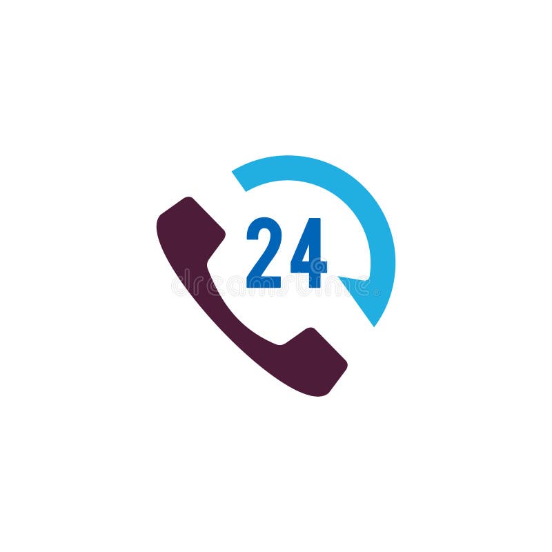 24 Hour Call Logo Icon Design Stock Vector - Illustration of abstract ...