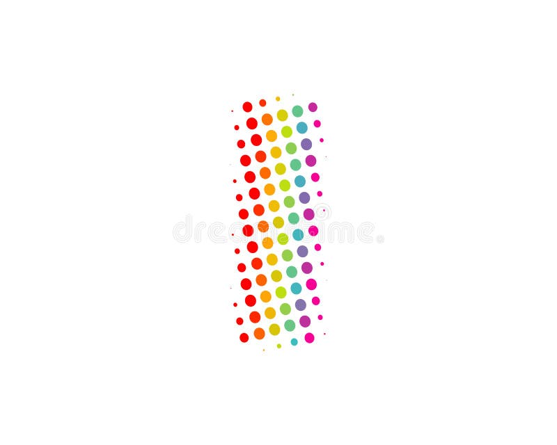 I Halftone Letter Colorful Dot Logo Icon Design Stock Vector ...
