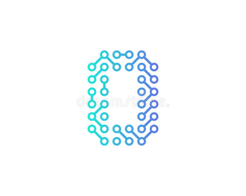 O Circuit Technology Letter and Number Logo Icon Design Stock Vector ...