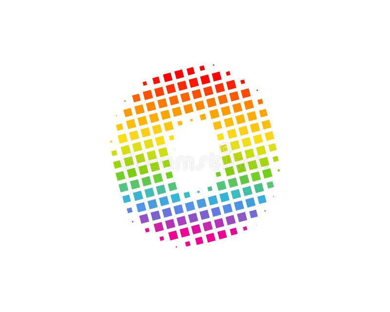 O Halftone Letter Colorful Dot Logo Icon Design Stock Vector ...