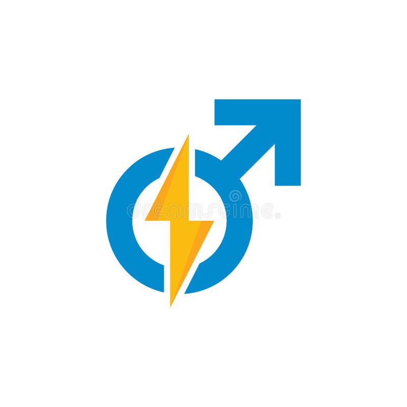Power Male Man Logo Icon Design Stock Vector - Illustration of bolt ...