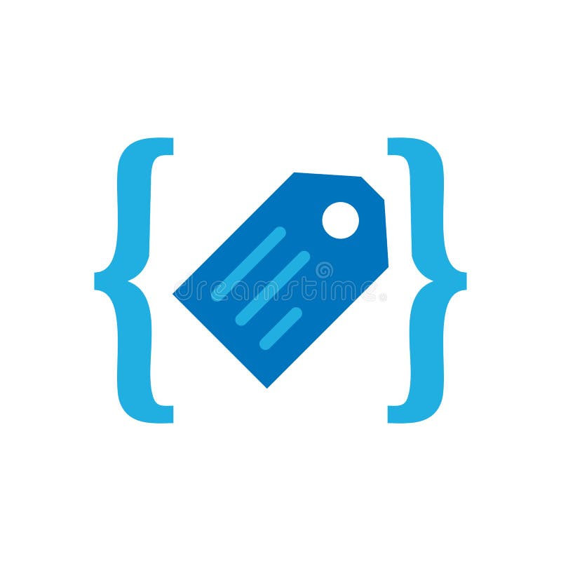 Tag Code Logo Icon Design stock vector. Illustration of design - 125005776