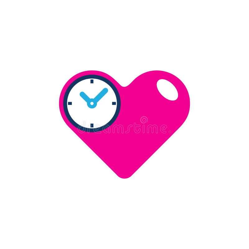 Time Love Logo Icon Design stock vector. Illustration of design - 126672320