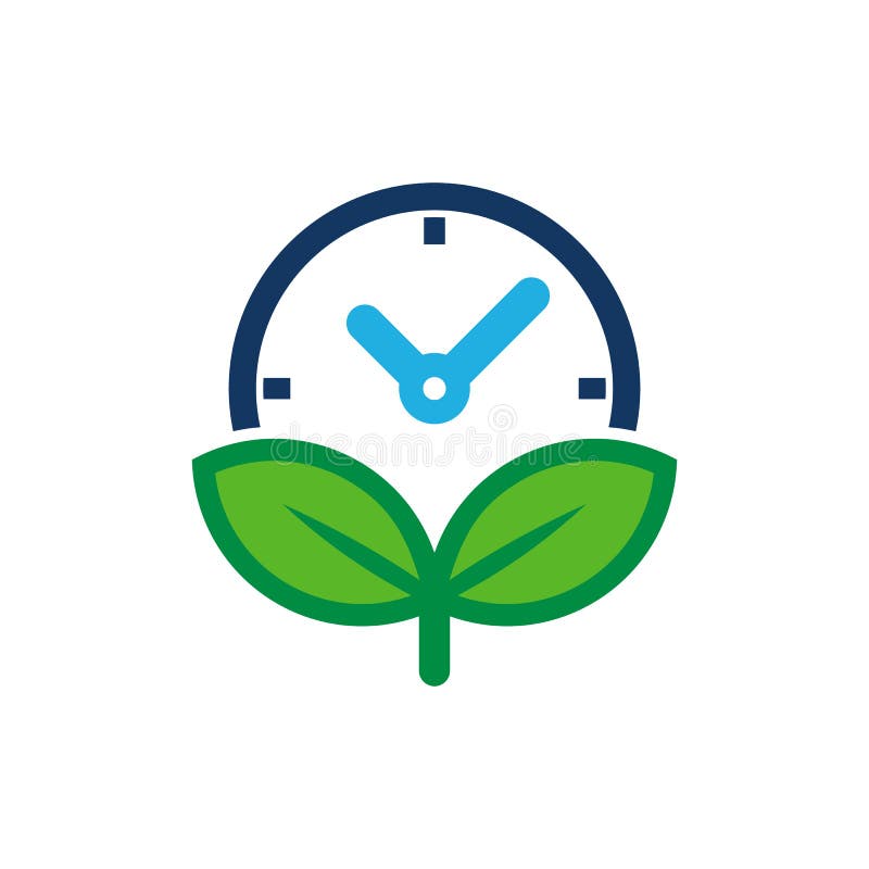 Nature Eco Time Icon Logo Design Element Stock Vector - Illustration of ...