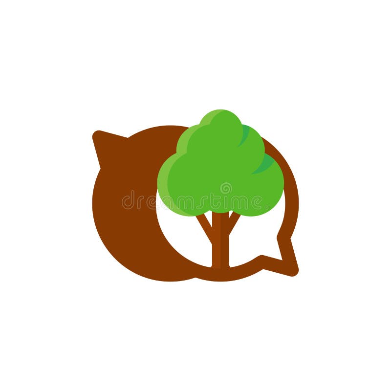 Tree Chat Logo Icon Design stock vector. Illustration of business ...