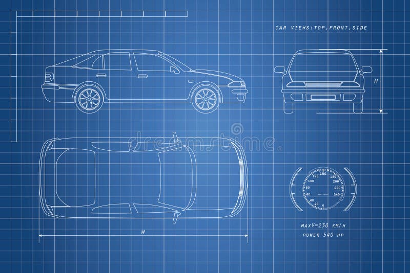Car Line Drawing Top View Stock Illustrations – 599 Car Line Drawing ...