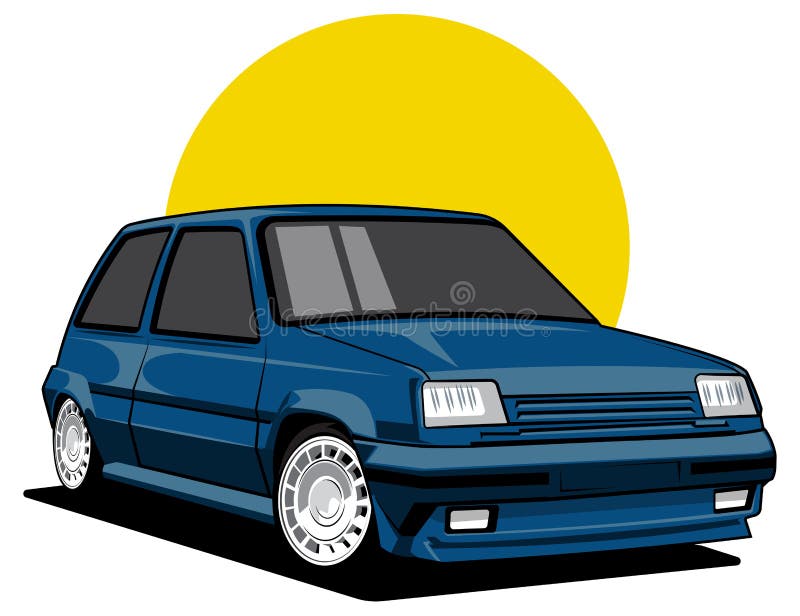 Design Car Illustration Vector Graphic in 90s Modification Style Stock ...