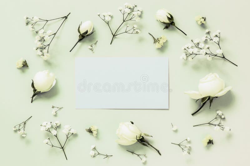 Design Card from Flowers with a Sheet for Writing. Stock Photo - Image ...