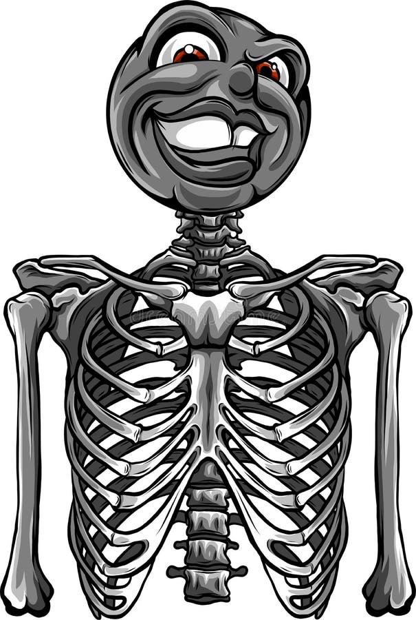 Design Cartoon Funny Skeleton with Smile Head Vector Stock Vector ...