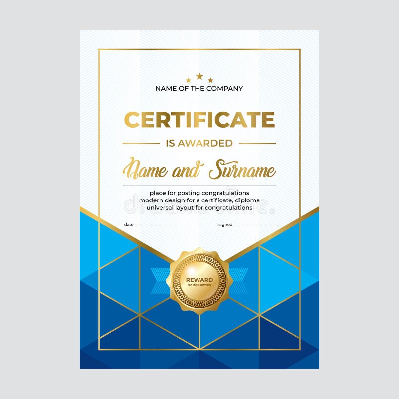 Design of Certificate, Diploma, Modern Geometric Design Stock Vector ...