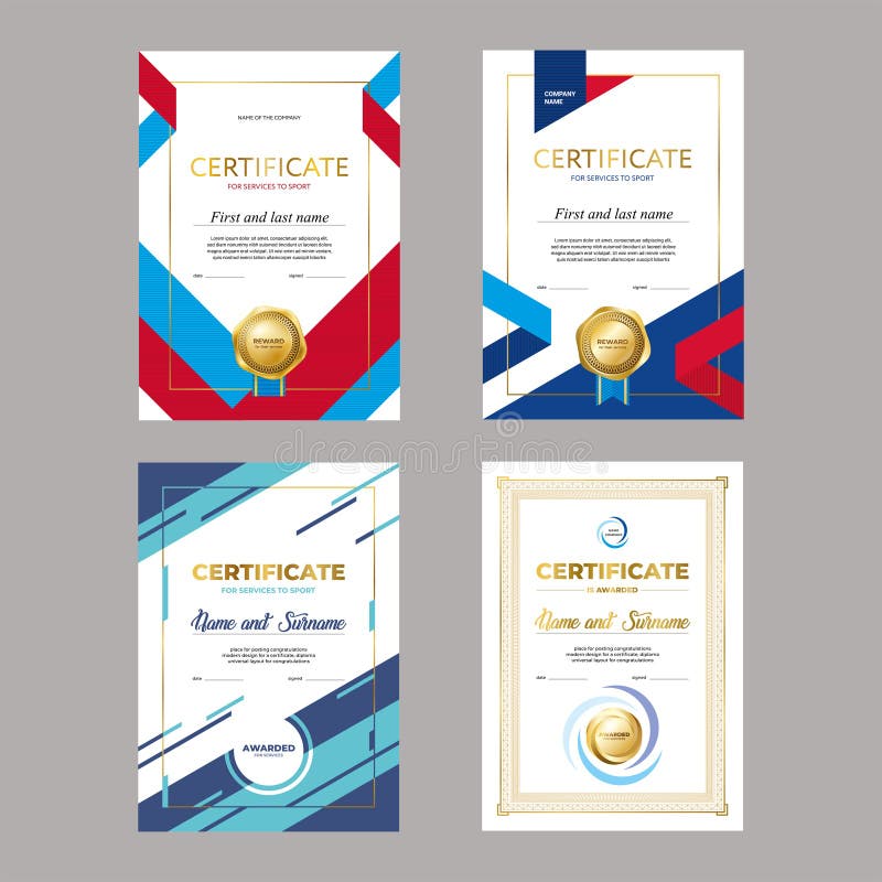 Design of Certificate, Diploma, Modern Geometric Design Stock Vector ...