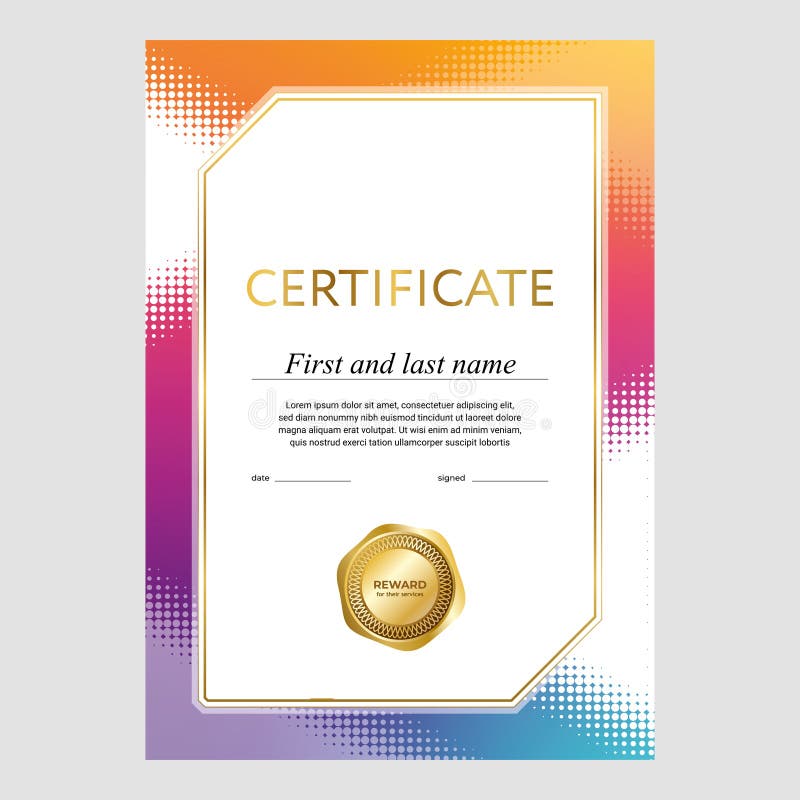 Design of Certificate, Diploma, Modern Geometric Design Stock Vector ...