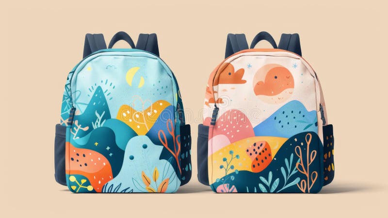 Design a Charming Childrens Backpack Mockup with Playful Elements on a ...