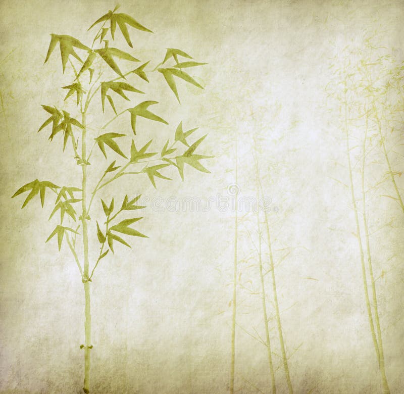 Design of Chinese Bamboo Trees with Texture Stock Illustration ...