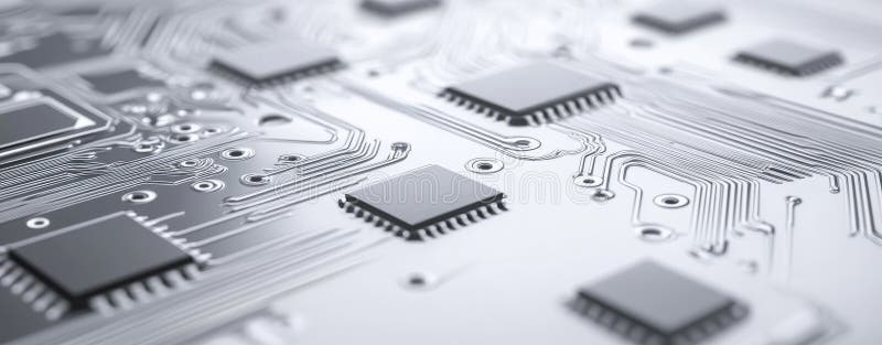 Design of a Circuit Board with Interconnected Lines and Shapes Stock ...