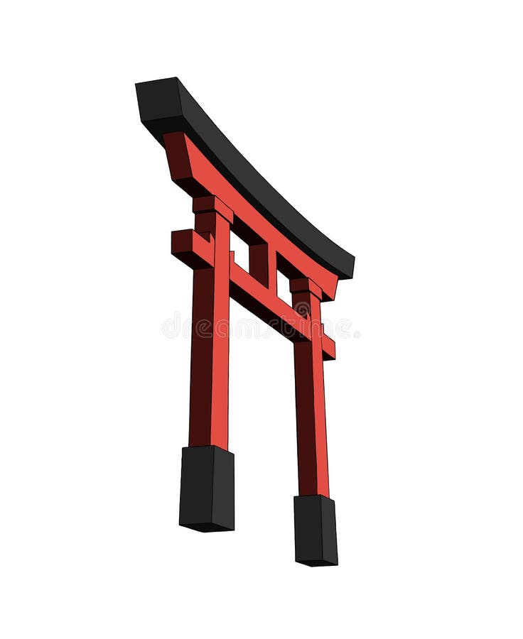 Creative torii gate draw stock vector. Illustration of religious ...