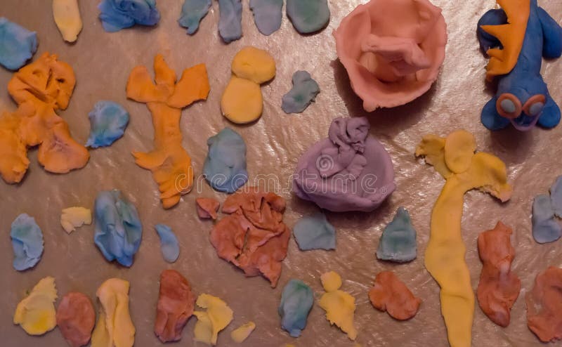 Design of Clay Putty, Plasticine Handmade Shapes Stock Image - Image of ...