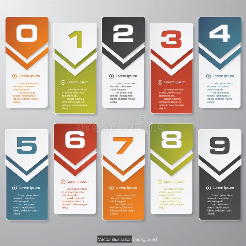 Design Clean Number Banners Template Stock Vector - Illustration of ...