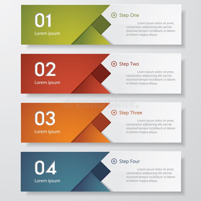 Design Clean Number Banners Template Stock Vector - Illustration of ...