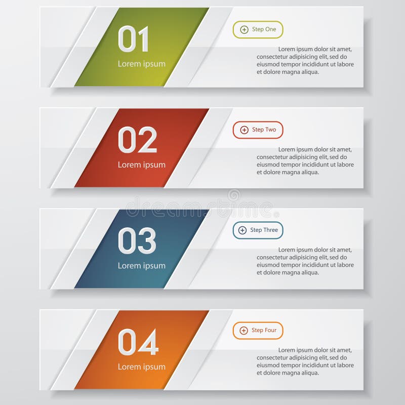 Design Clean Number Banners Template. Stock Illustration - Illustration ...