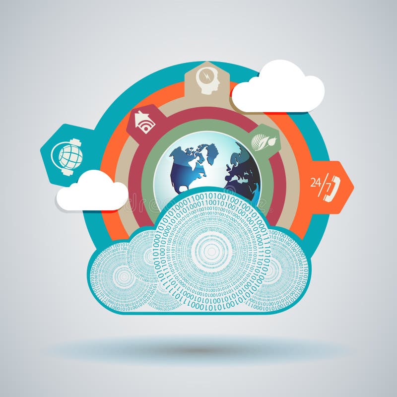 Design Cloud Computer Made of Numbers Stock Vector - Illustration of ...