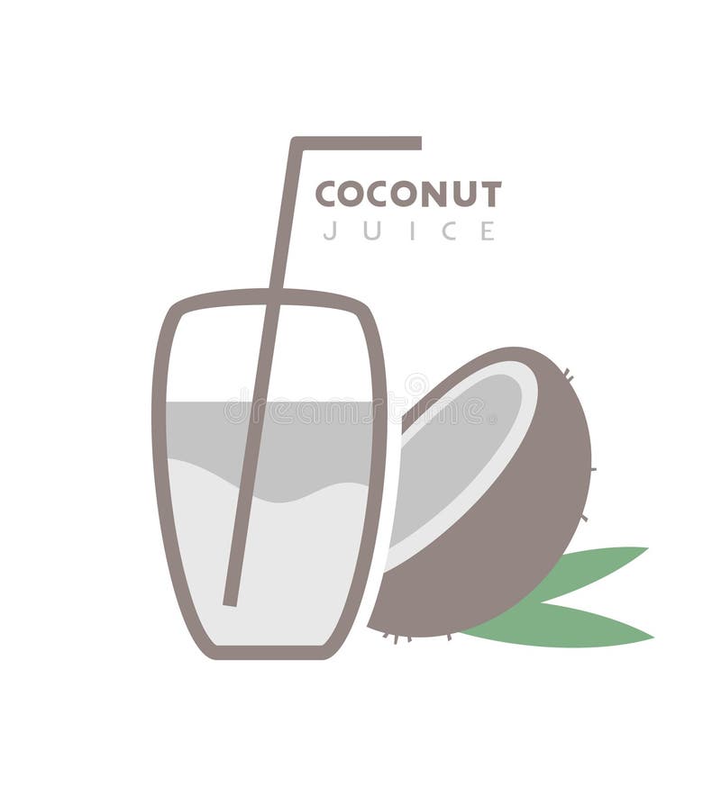 Design of Coconut Juice Symbol Stock Vector - Illustration of object ...