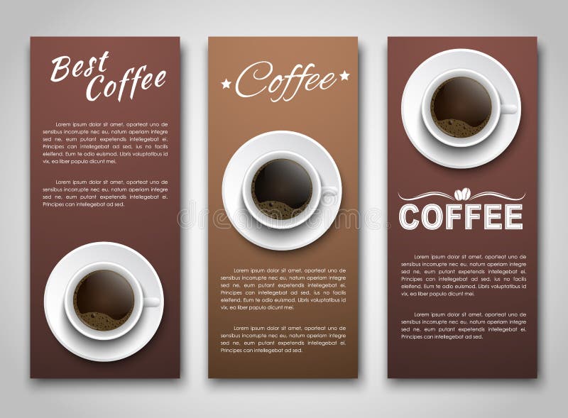 Design Coffee Banners with a Cup of Coffee. Stock Vector - Illustration ...