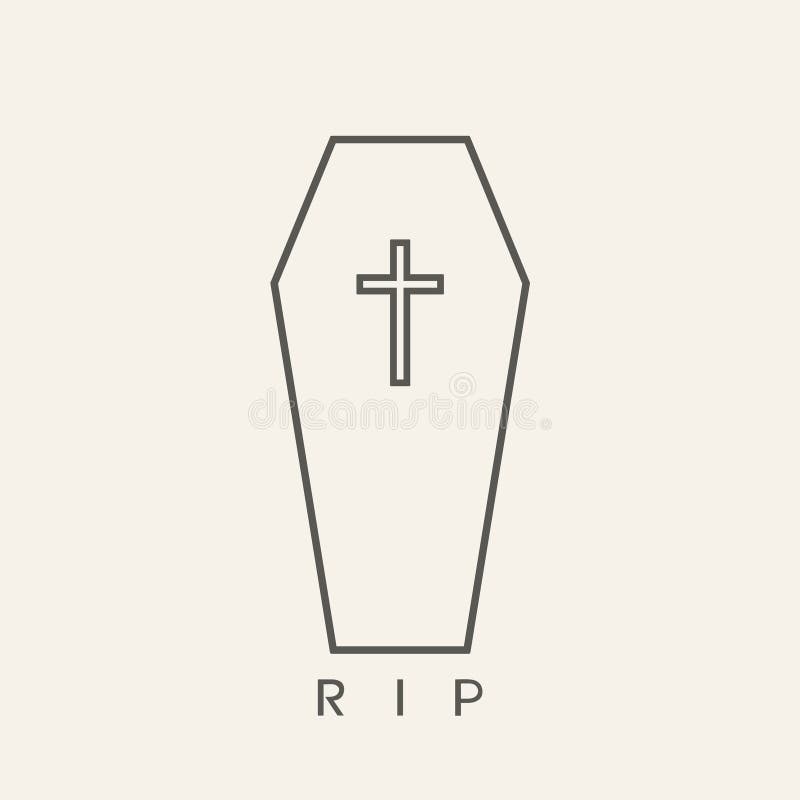 Design of Coffin Flat Icon, DEP is RIP in Spanish Stock Vector ...