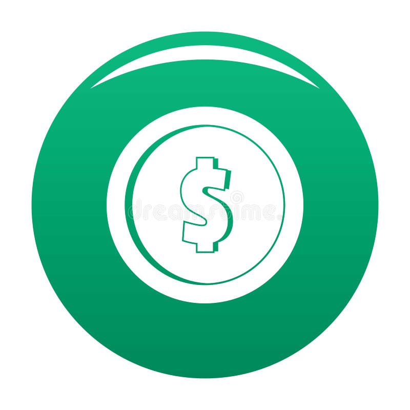 Design Coin Icon Vector Green Stock Vector - Illustration of economy ...