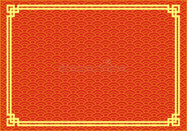 Design Collection of Chinese Style Frames on Red Background Stock ...