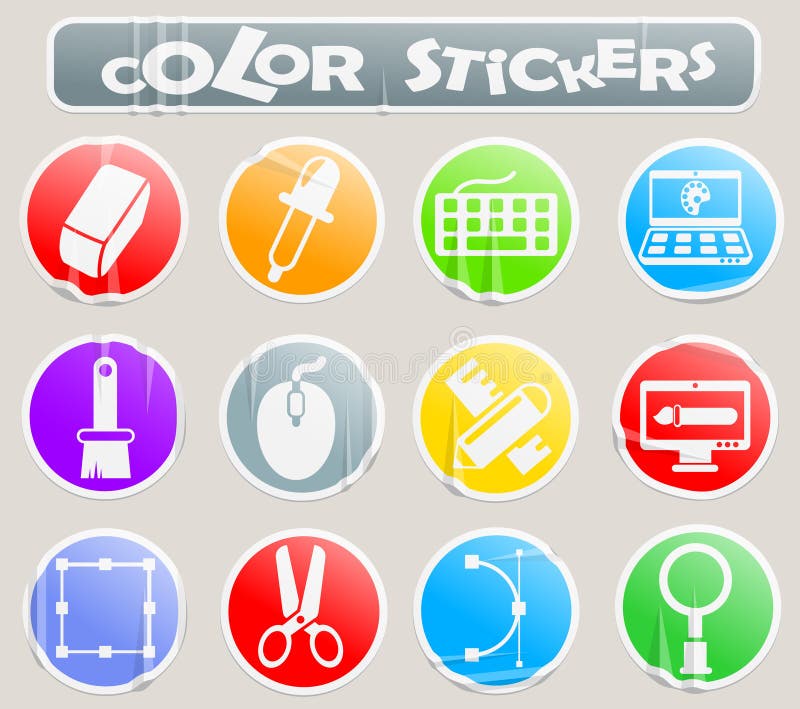 Design color stickers stock vector. Illustration of arch - 128286737