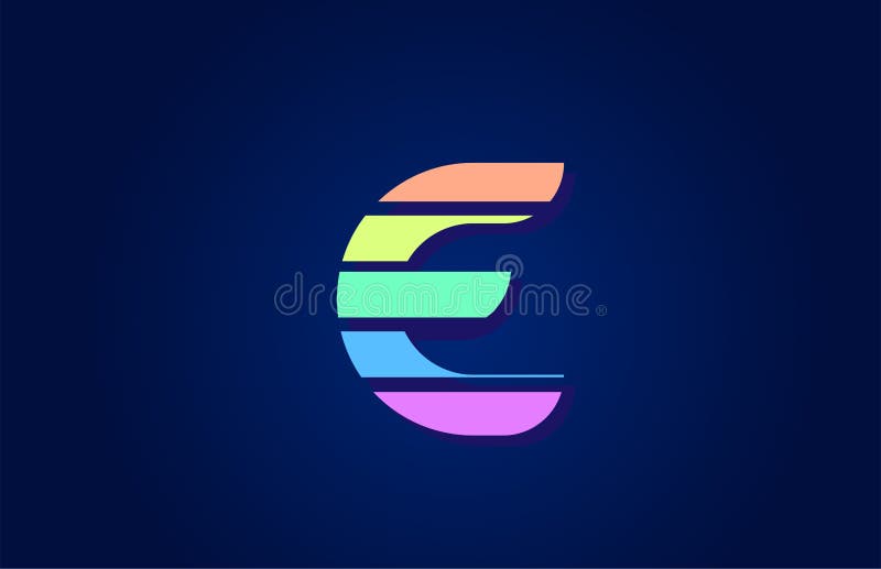 Design of Colored Alphabet Letter E in for Company Logo Icon Design ...