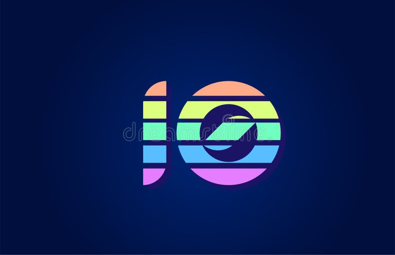 Design of Colored Number 10 in for Company Logo Icon Design Stock ...