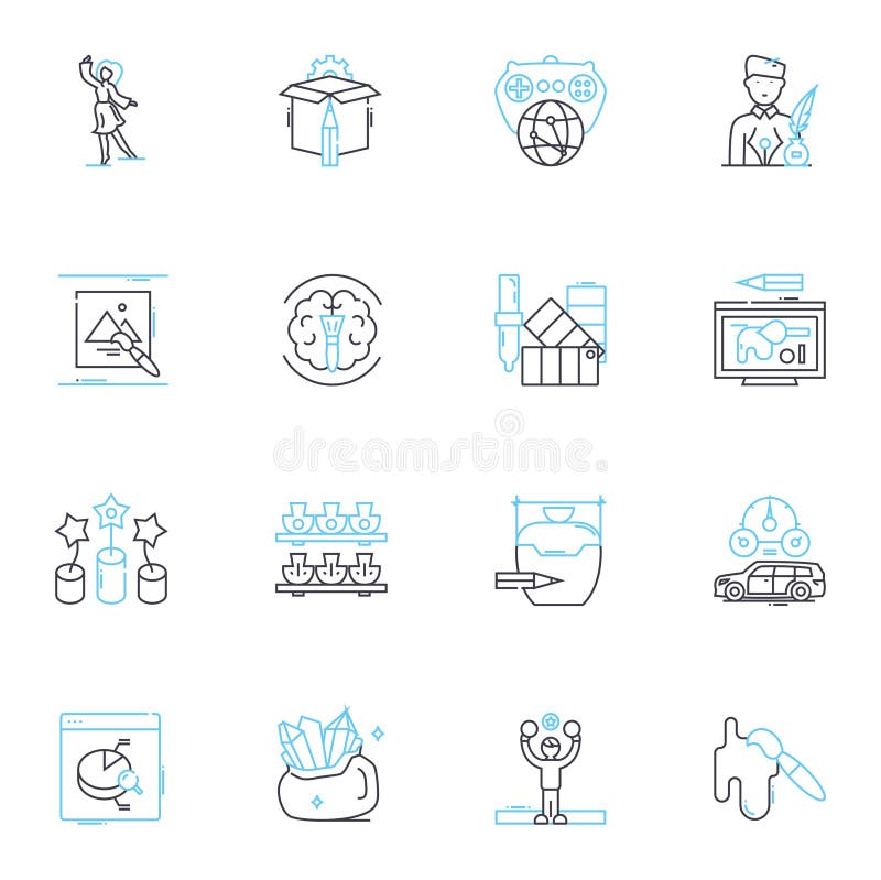 Design Commerce Linear Icons Set. Aesthetics, Branding, Creativity ...