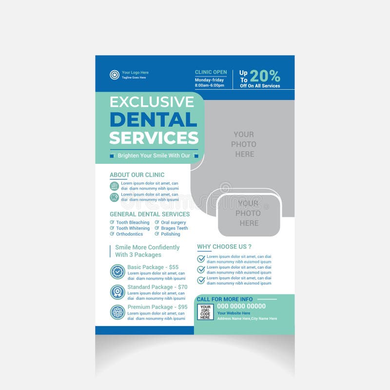 Commercial Dental Care Flyer Layout Stock Vector - Illustration of ...
