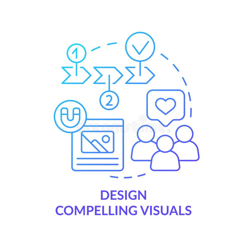 Design Compelling Visuals Blue Gradient Concept Icon Stock Vector ...