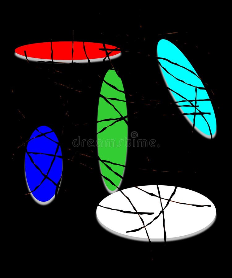 Design Composition with a Colored Strokes on a Color Ellipses Stock ...