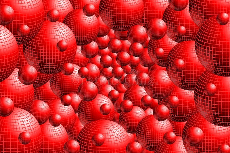 Design, Composition with Red Grooved Balls with Glitter Stock Vector ...