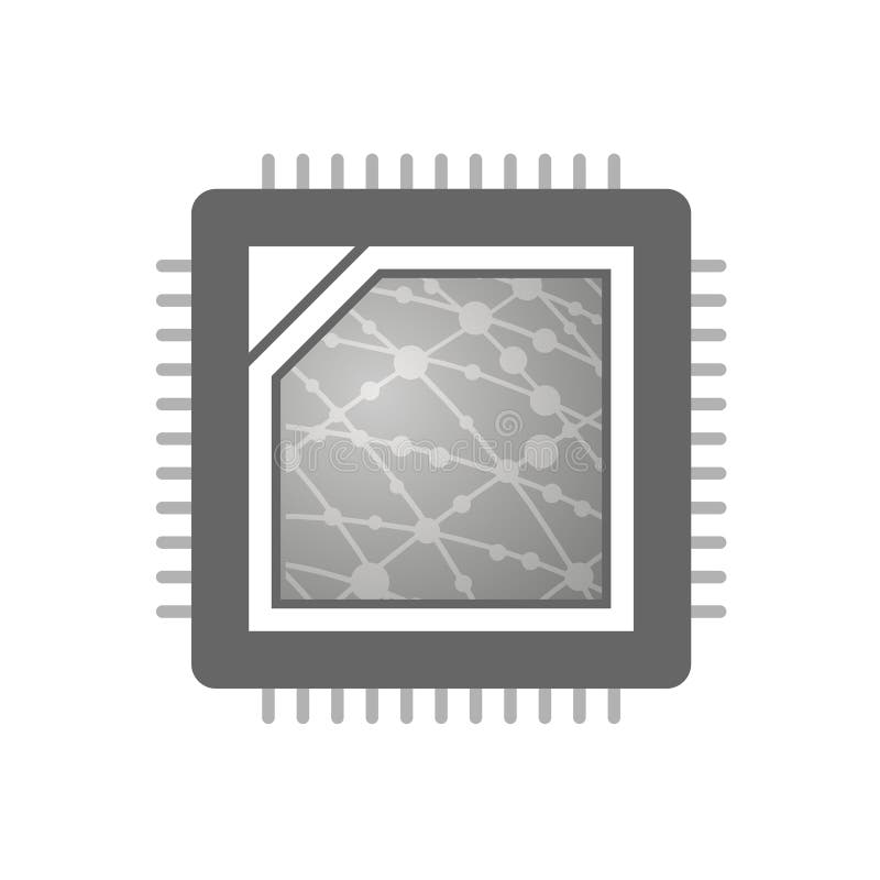 Computer chip illustration stock vector. Illustration of central ...