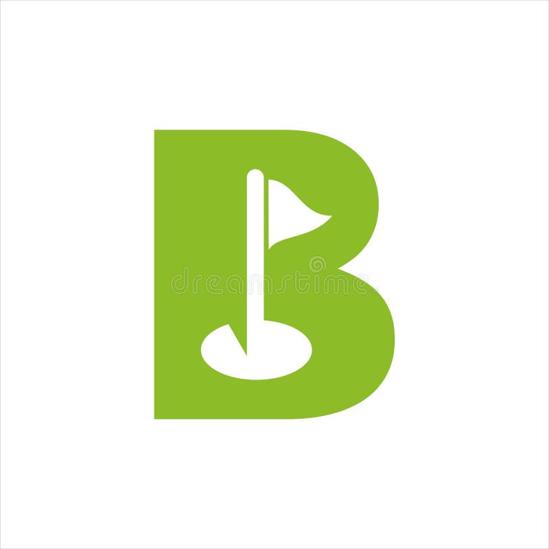 The Design Concept of the Letter B Logo and the Golf Flag Stock Vector ...