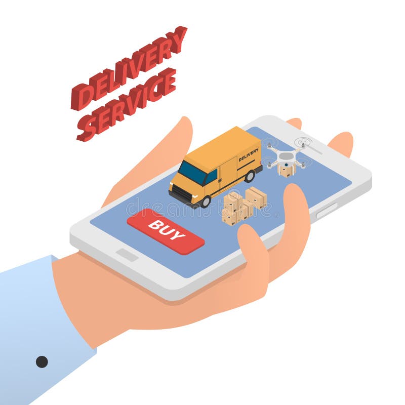 Design Concept of Modern Delivery Service Stock Vector - Illustration ...