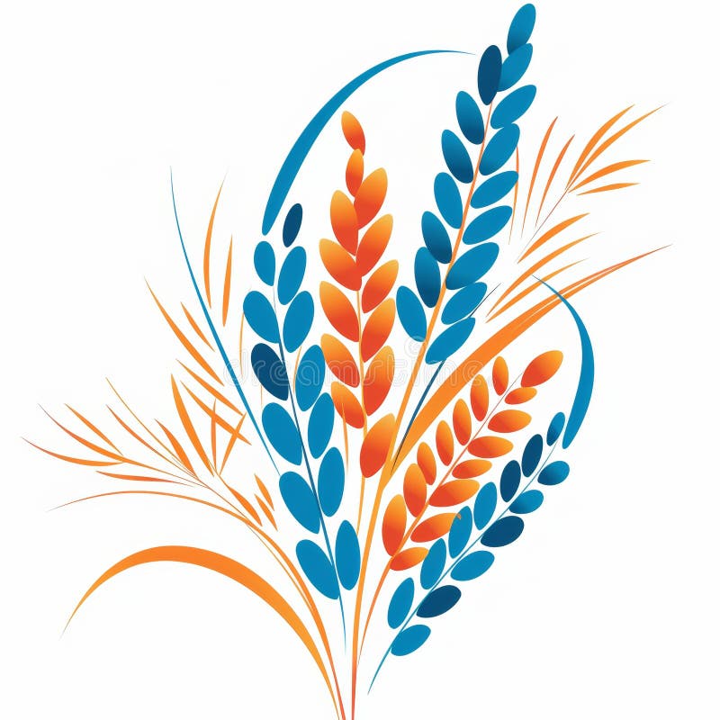 Design Concept for Rice Packaging with Blue and Orange Logo Generative ...