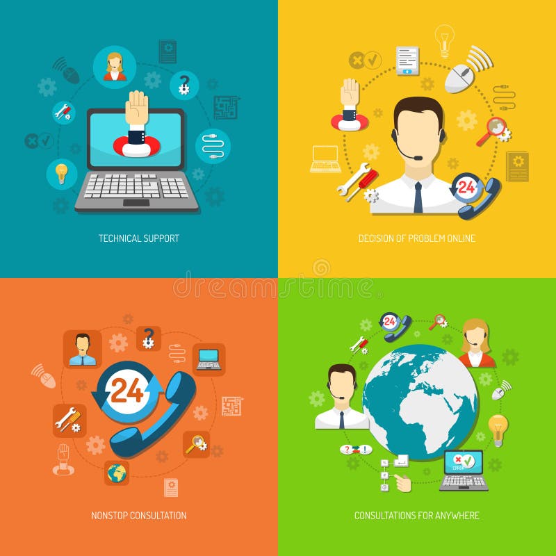 Design Concept Set for Support Stock Vector - Illustration of business ...