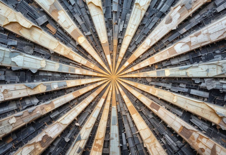 Design Concept Showcasing Radial Patterns Created from Wooden Panels ...