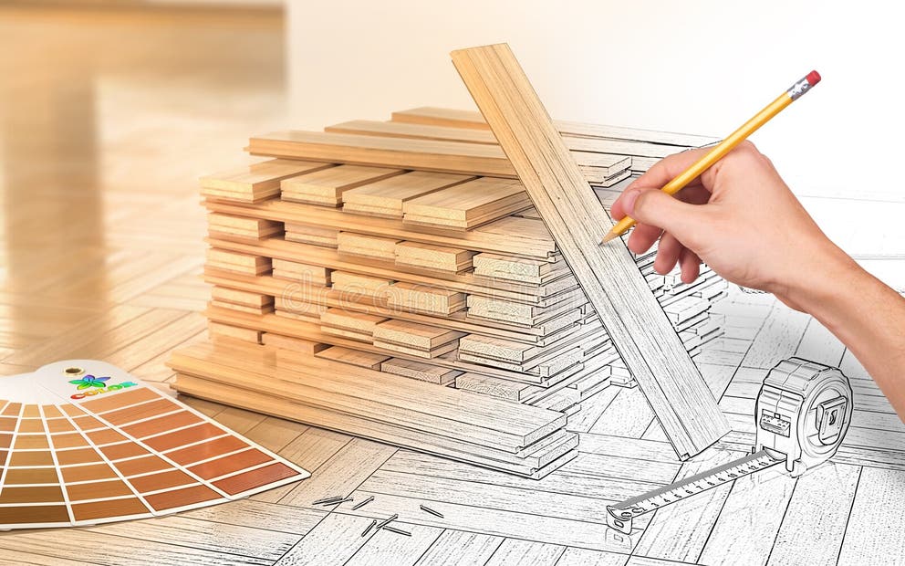 Design Concept. Stack of Parquet on a Floor Stock Illustration ...