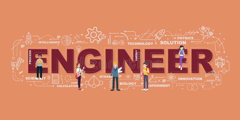 Design Concept of Word ENGINEER Website Banner Stock Vector ...