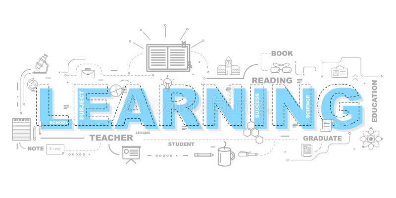 Design Concept of Word LEARNING Website Banner. Stock Illustration ...