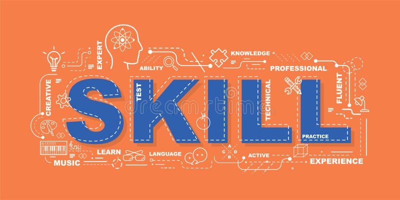 Design Concept of Word SKILL Website Banner Stock Vector - Illustration ...