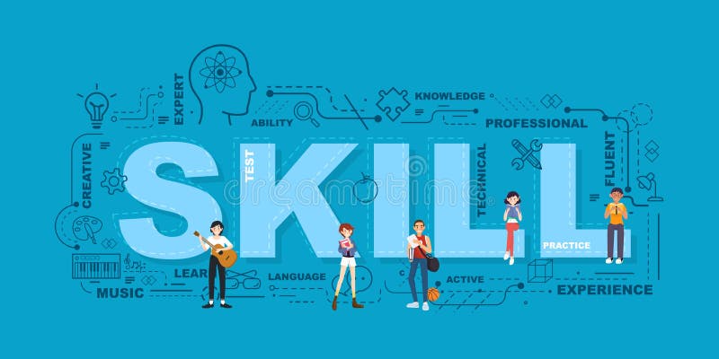 Design Concept of Word SKILL Website Banner Stock Vector - Illustration ...