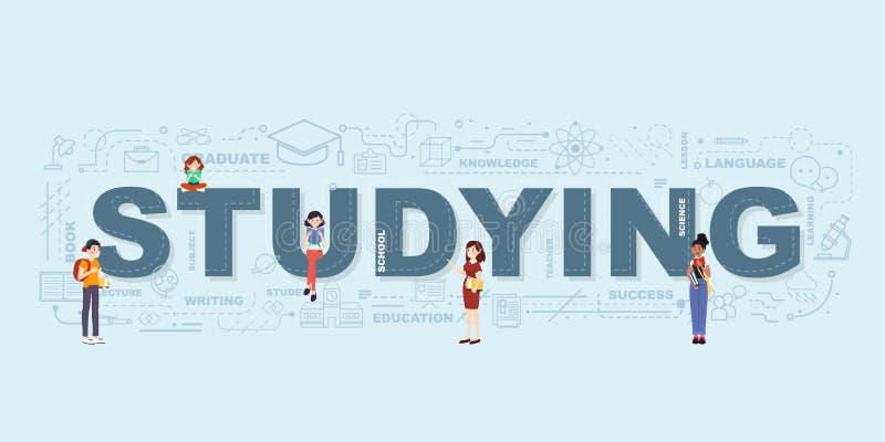 Design Concept of Word STUDYING Website Banner Stock Vector ...